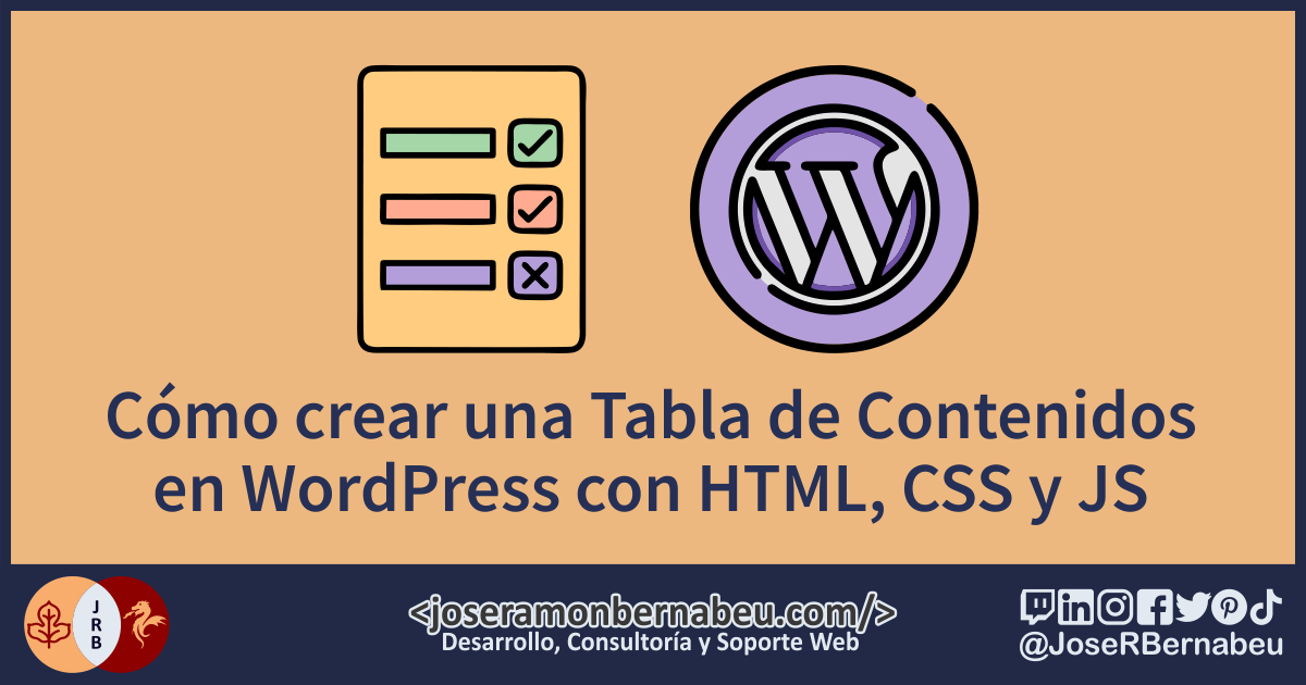 Crear Tabla de Contenidos en WordPress con HTML, CSS y JS